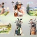 Watercolor Golf Clipart Golf Club PNG Golfer Graphics Golf Ball Clipart ...
