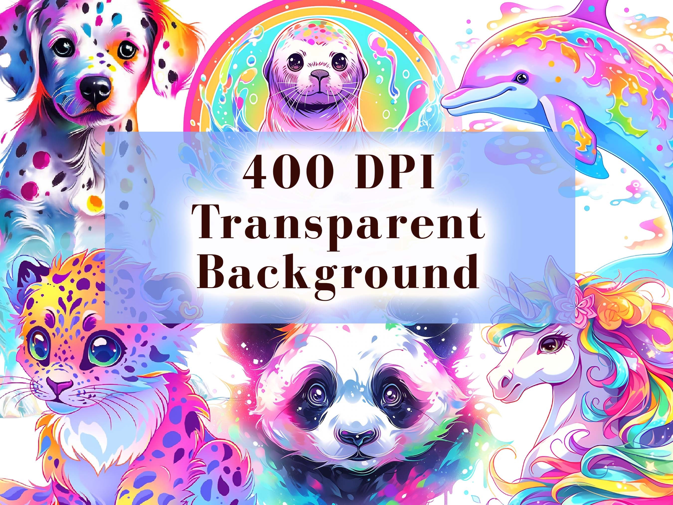 90s Neon Animal Clipart Bundle PNG | Retro Vaporwave Animal Graphics ...