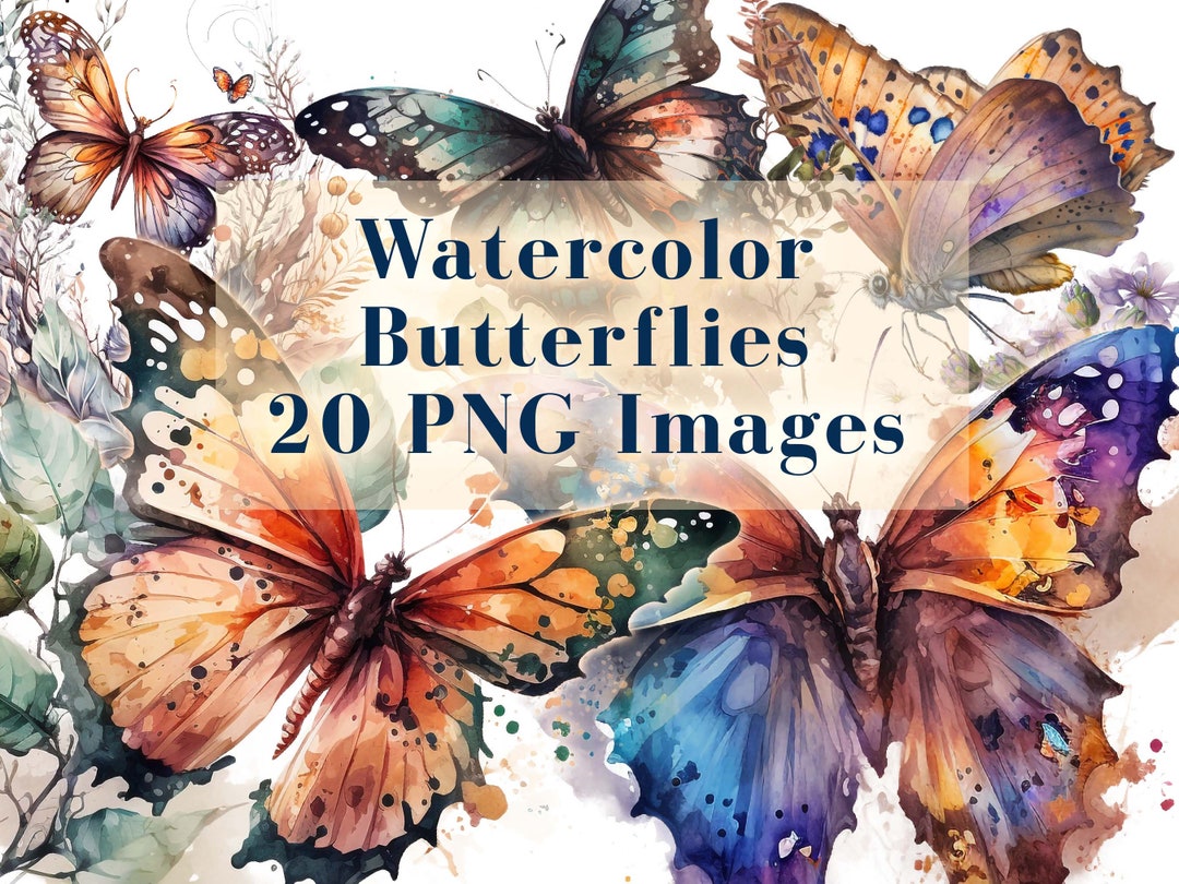Watercolor Butterfly Clipart Bundle, Spring Decor, Butterfly Art ...