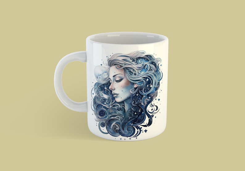 Celestial Clipart, Blue Moon Goddess Clip Art, 20 Fantasy PNG Bundle ...