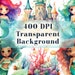 Mermaid Clipart Under the Sea Watercolor Clip Art, 20 Transparent PNG ...