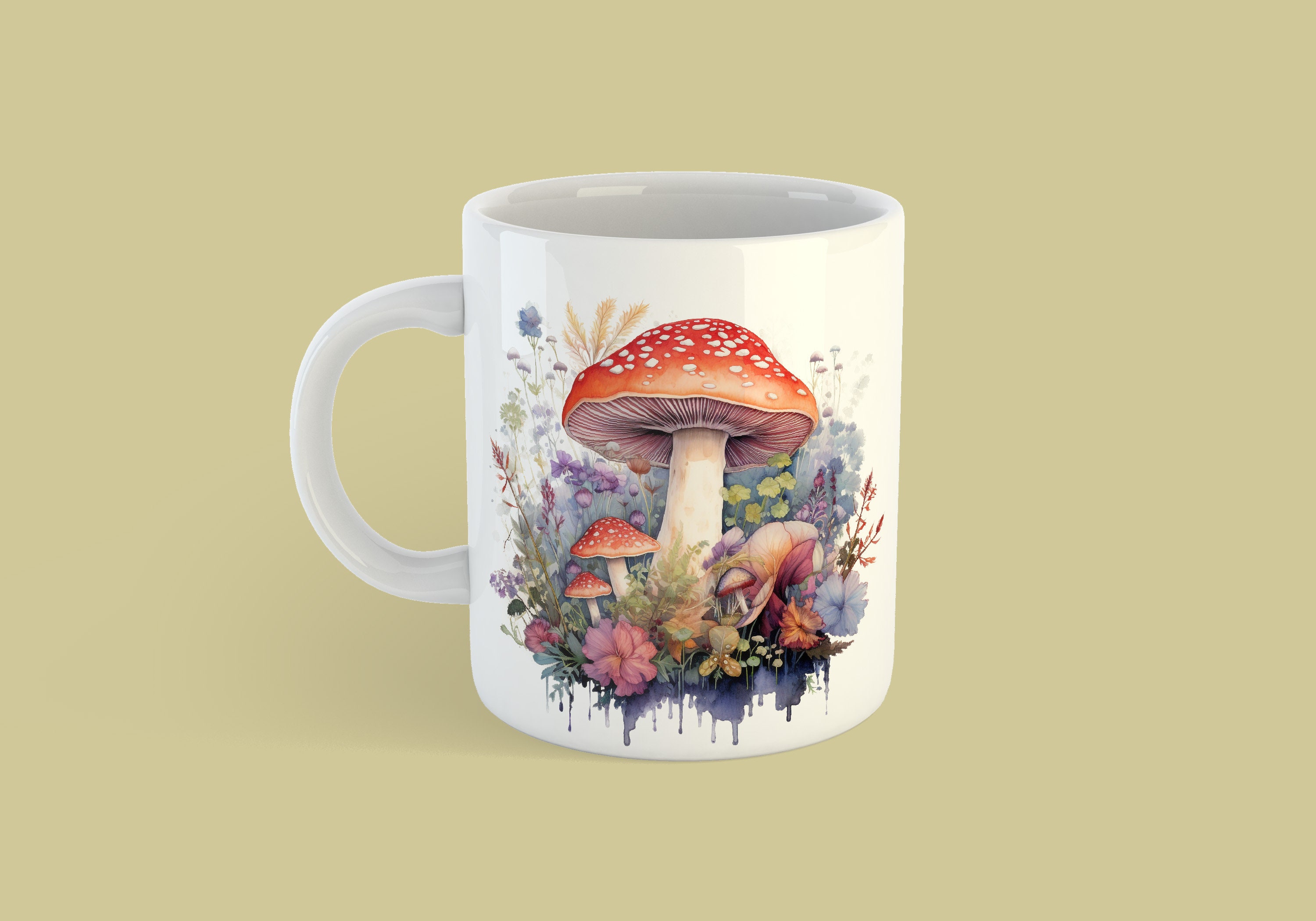 Watercolor Mushrooms Clipart Bundle 20 Mystical Fantasy Toadstool PNG ...