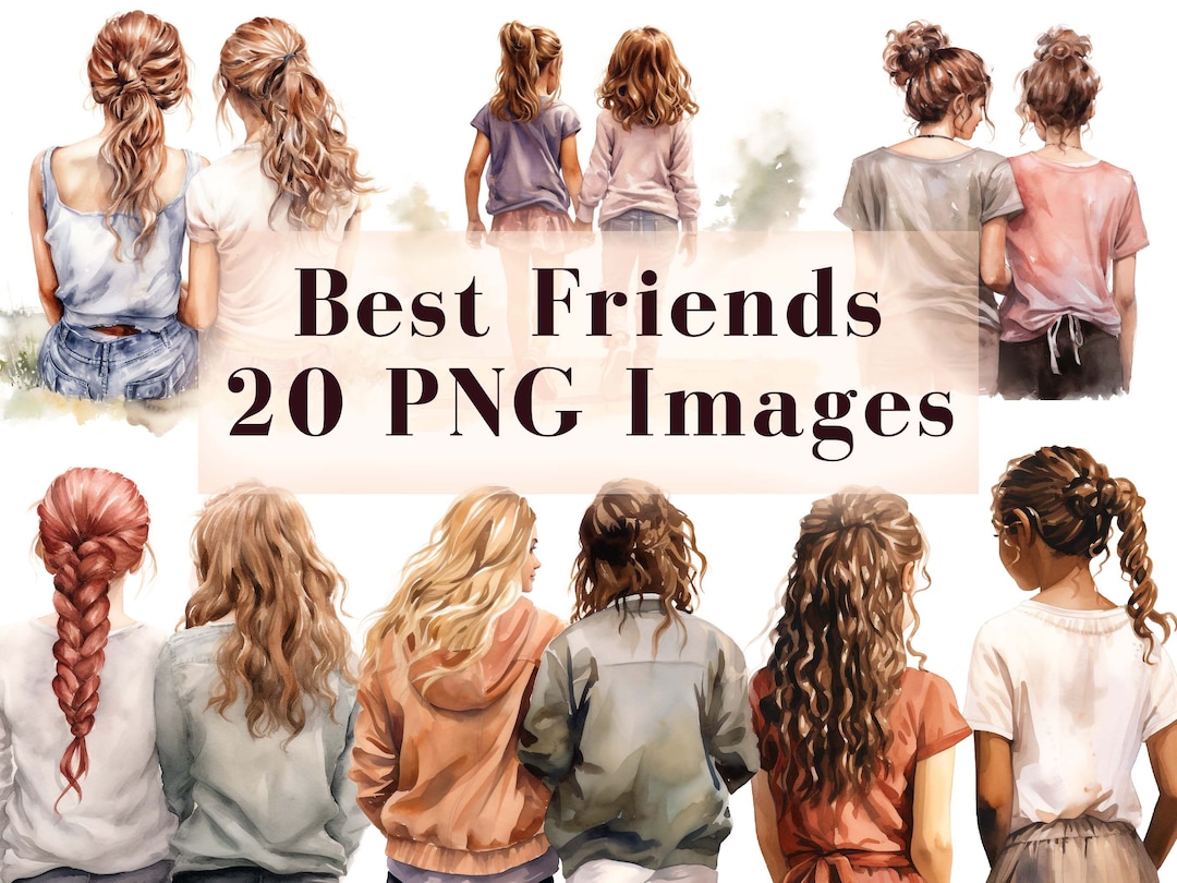 Best Friends Clipart - 20 PNG Graphics, Sisters PNG, Girlfriends Clip ...