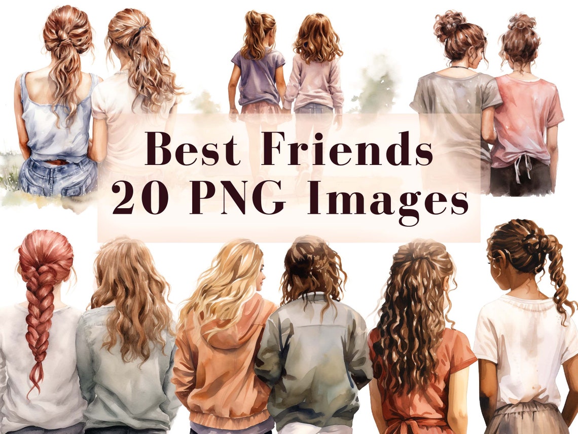 Best Friends Clipart 20 PNG Graphics, Sisters PNG, Girlfriends Clip Art ...
