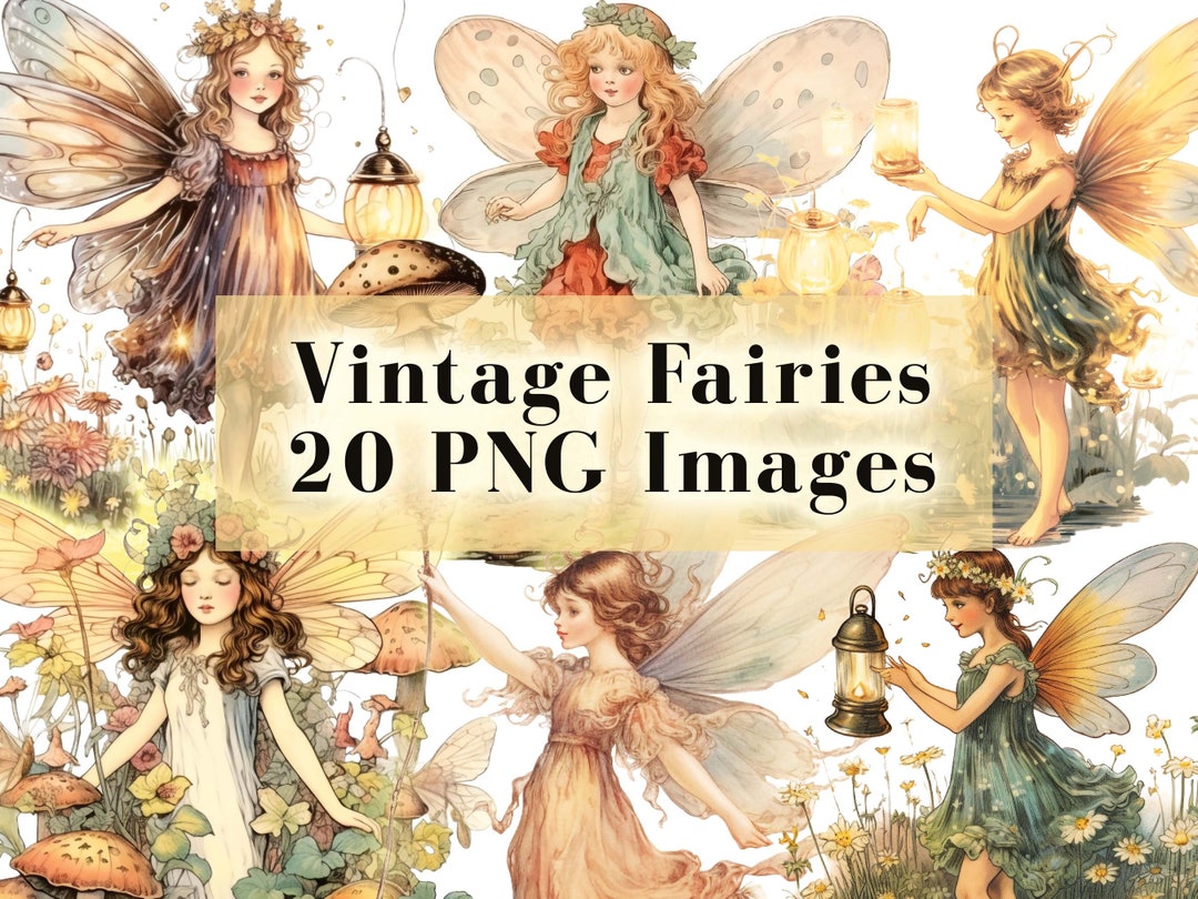 Vintage Fairy Clipart Bundle 20 PNG Graphics, Fantasy Art, Fairy Tale ...