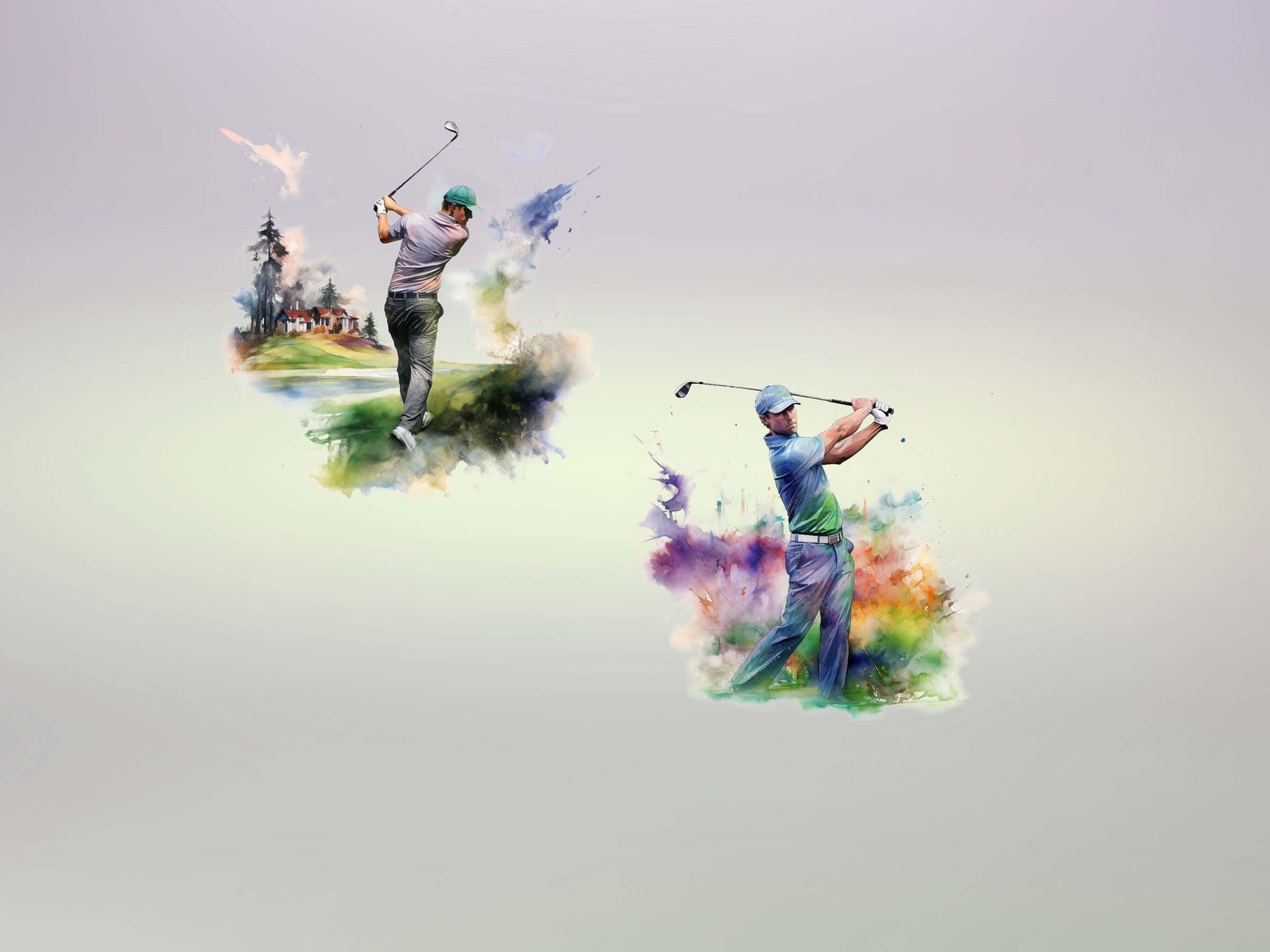 Watercolor Golf Clipart Golf Club PNG Golfer Graphics Golf Ball Clipart ...