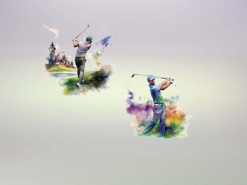 Watercolor Golf Clipart Golf Club PNG Golfer Graphics Golf Ball Clipart ...