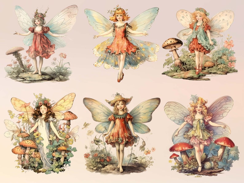 Vintage Fairy Clipart Bundle 20 PNG Graphics, Fantasy Art, Fairy Tale ...