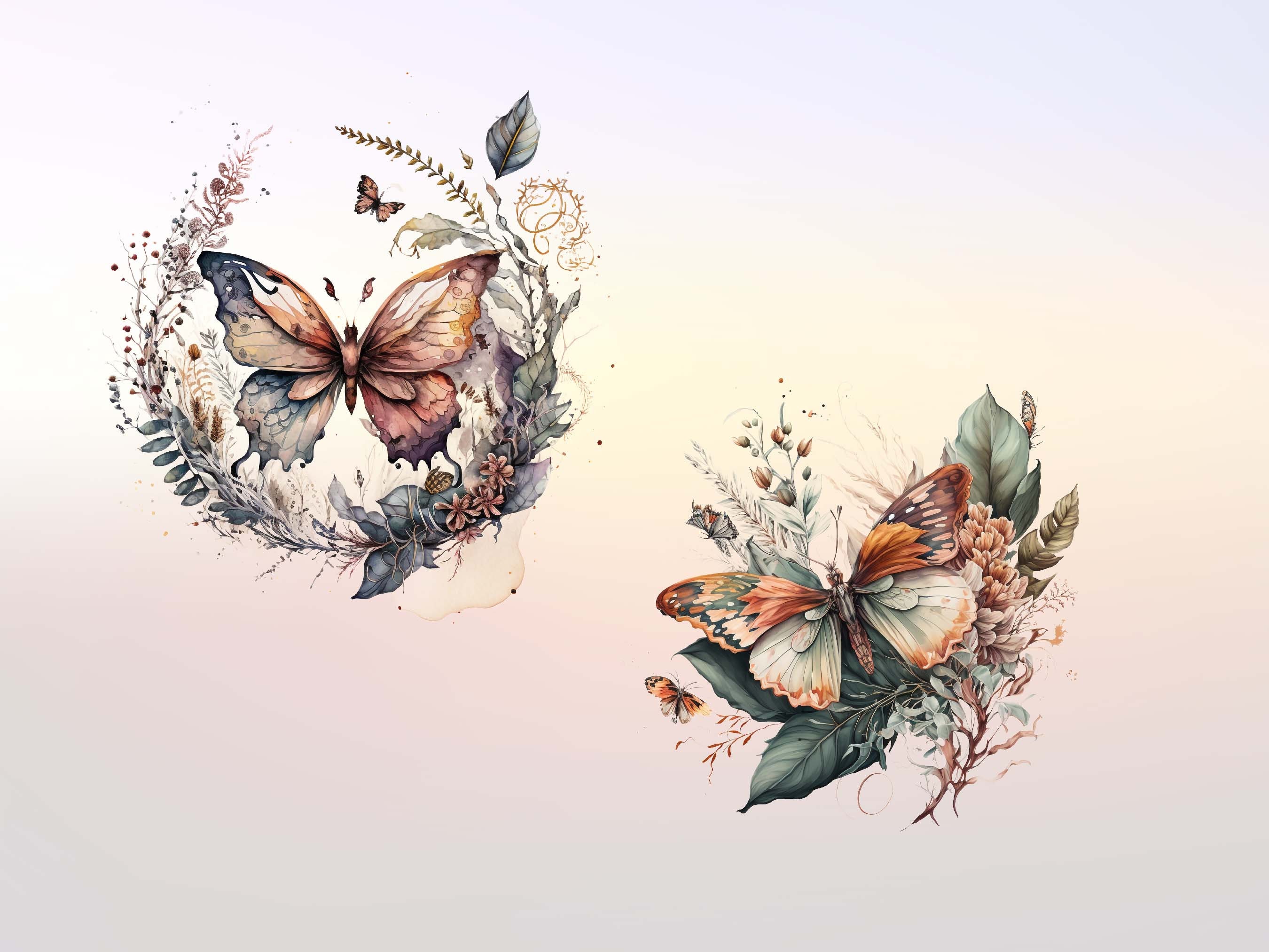 Watercolor Butterfly Clipart Bundle, Spring Decor, Butterfly Art ...