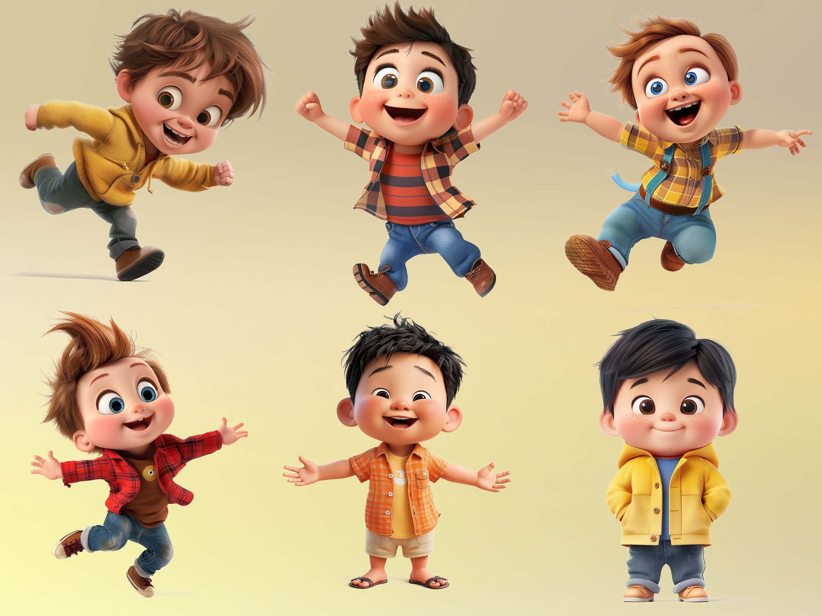 Quirky Kids Clipart Bundle 20 PNG, Mixed Media Whimsical Kids Clip Art ...