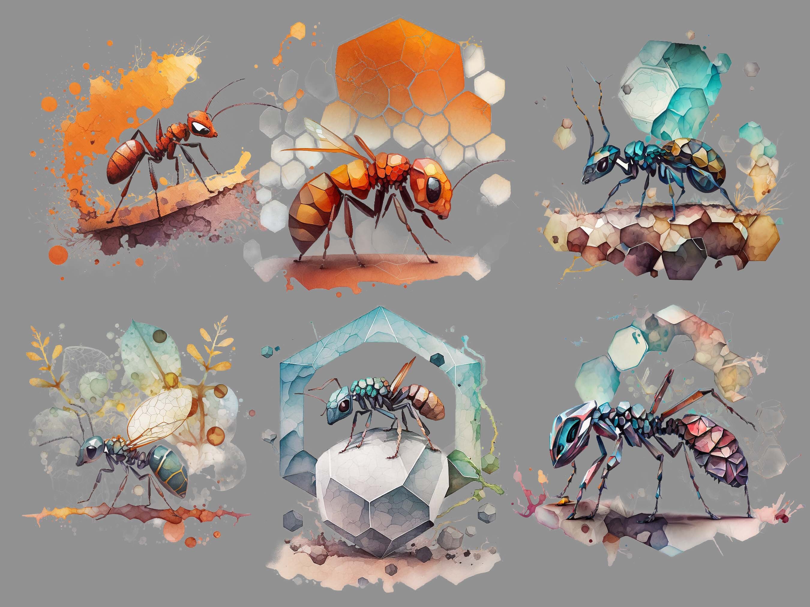 Watercolor Ants Clipart Bundle 20 Digital Ants PNG - Etsy