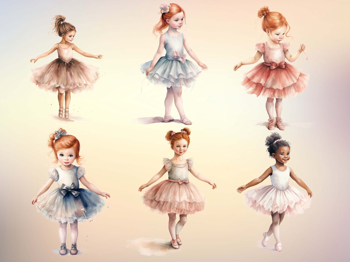 Watercolor Ballerina Clipart Bundle, Pink Ballet Clipart, 20 Ballerina ...