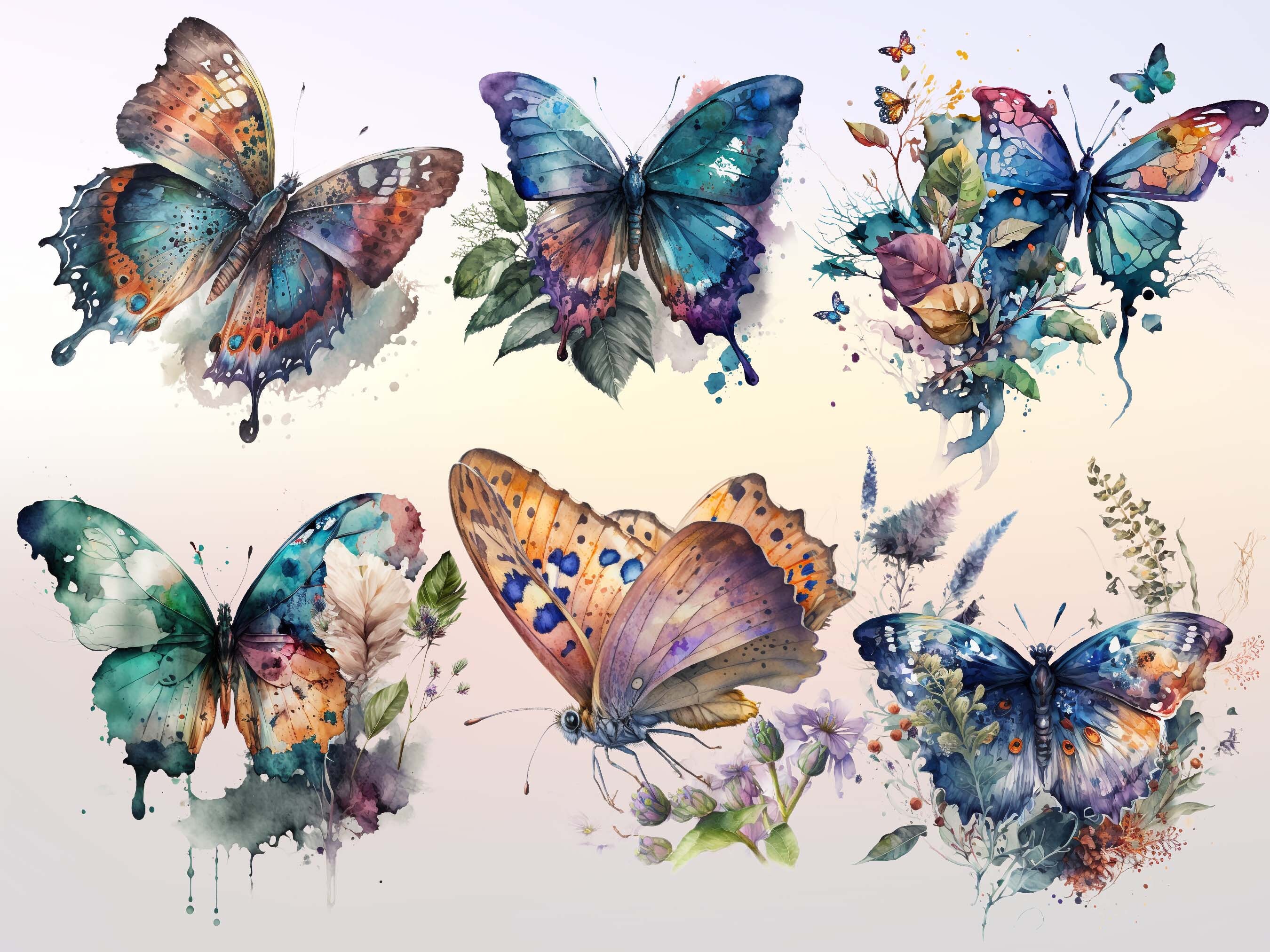 Watercolor Butterfly Clipart Bundle, Spring Decor, Butterfly Art ...