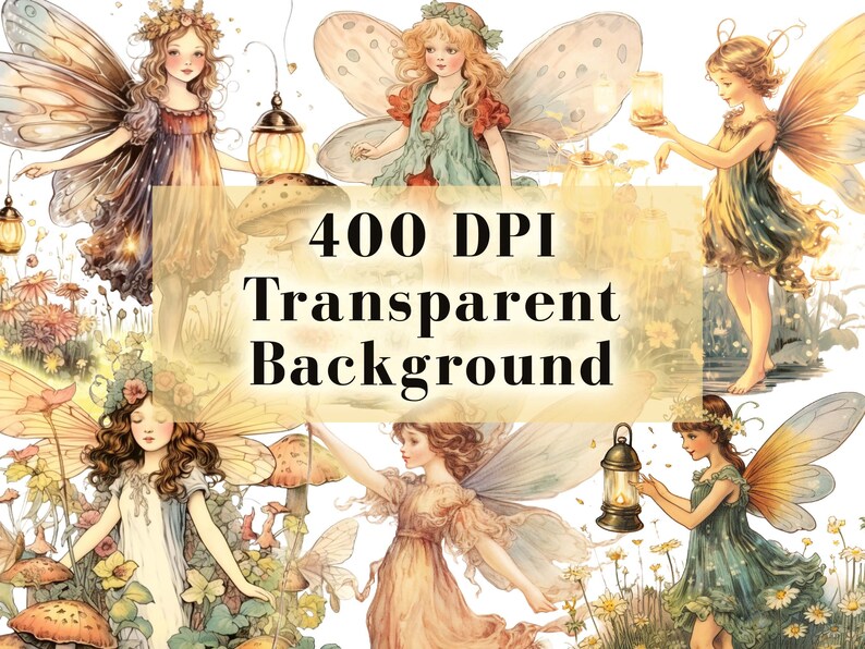 Vintage Fairy Clipart Bundle 20 PNG Graphics, Fantasy Art, Fairy Tale ...