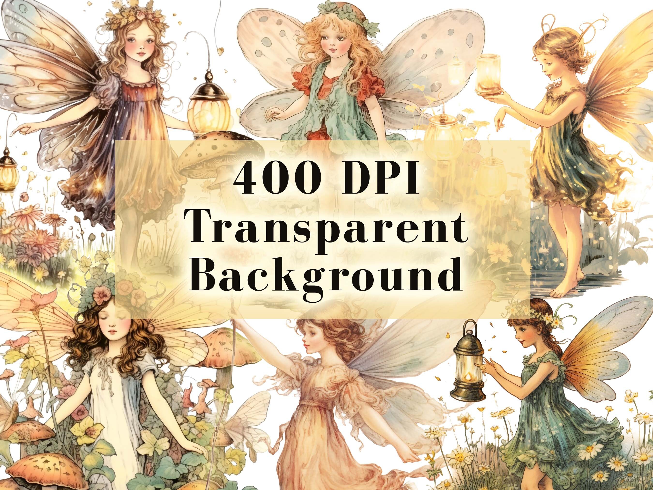 Vintage Fairy Clipart Bundle 20 PNG Graphics, Fantasy Art, Fairy Tale ...