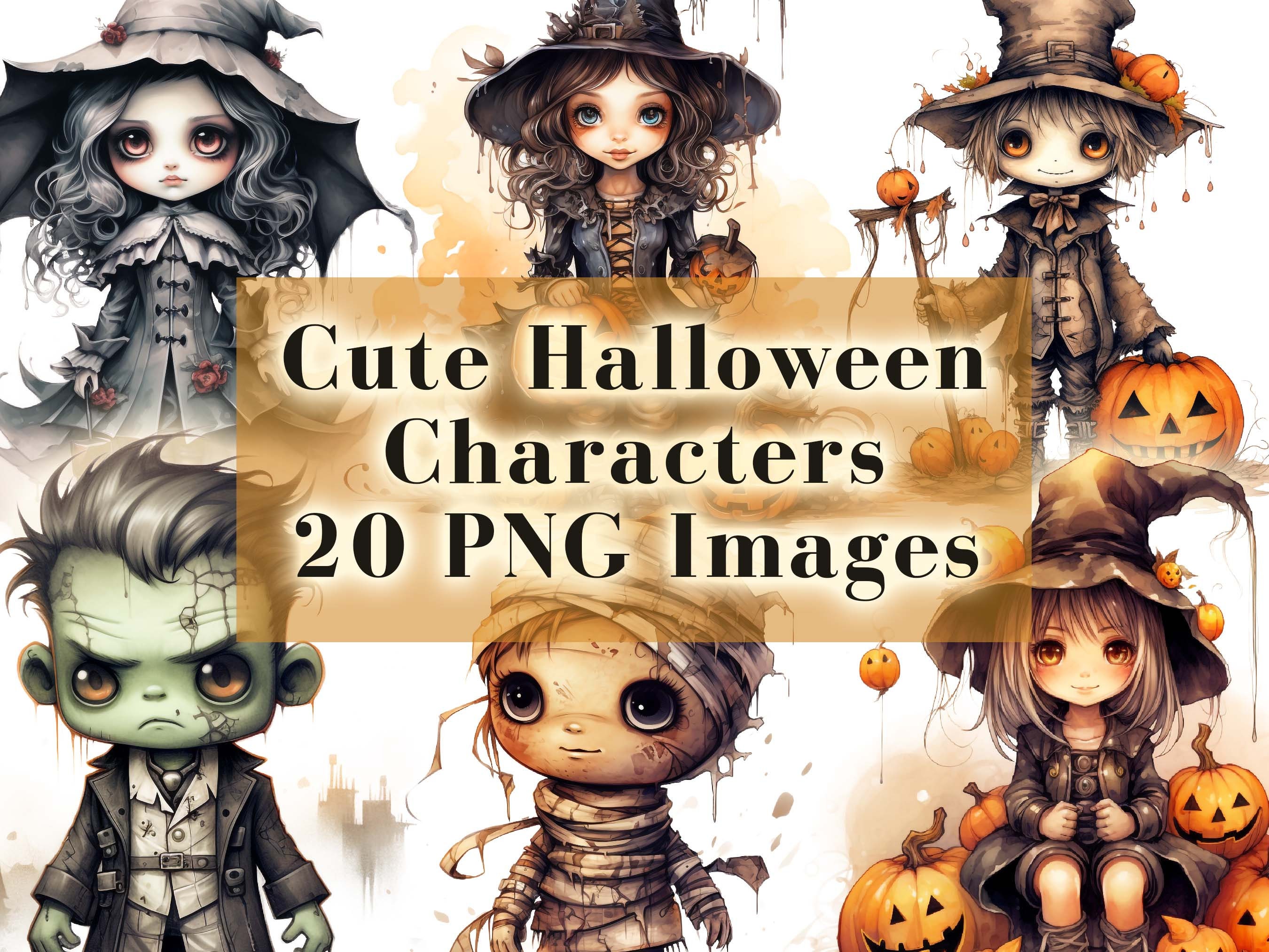 Halloween Clipart Mega Bundle 160 PNG Halloween Art for Crafts and ...