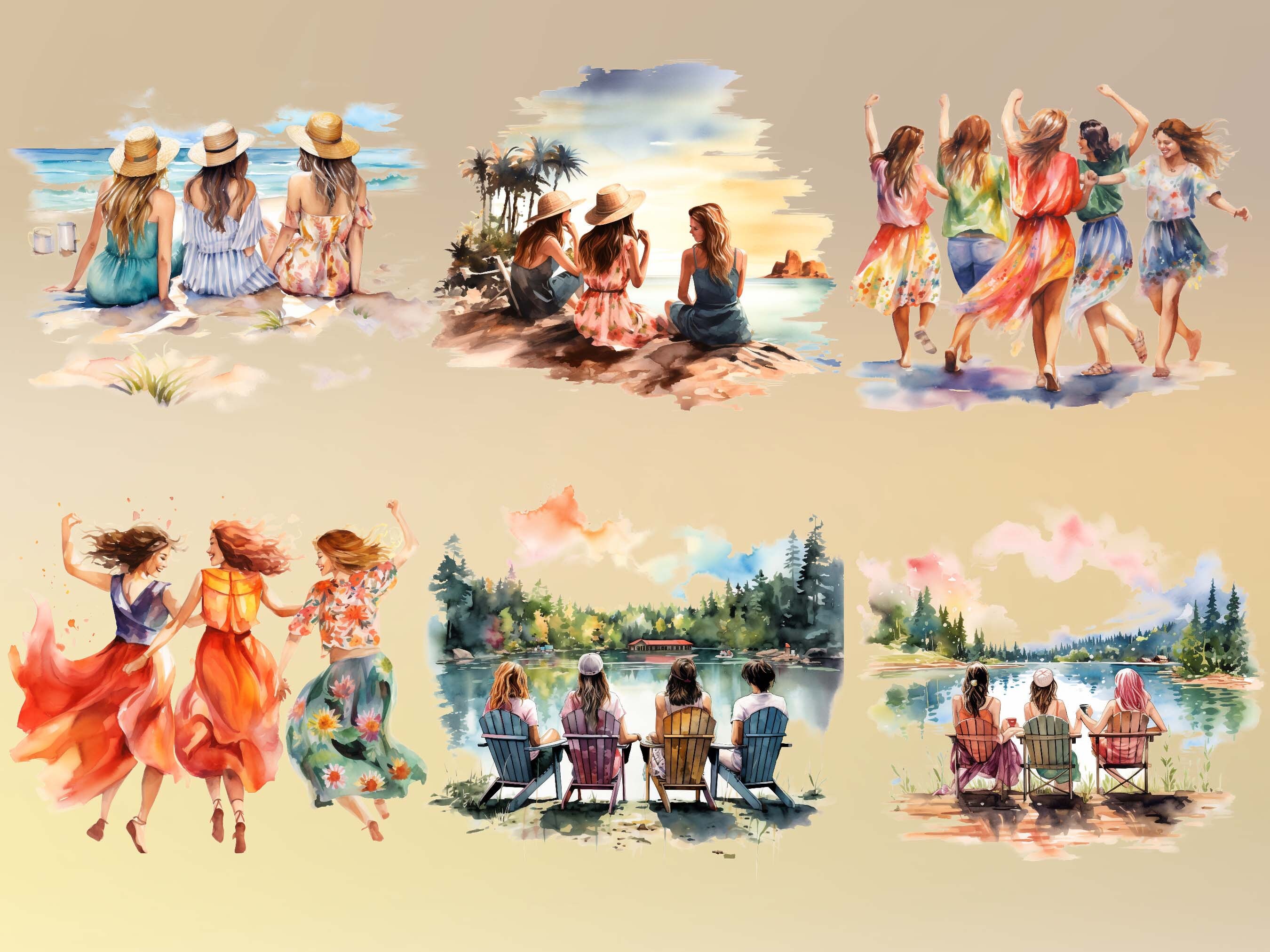 Girls Trip PNG Clipart Bundle, Friends, Beach, Drinks, Girls Trip ...