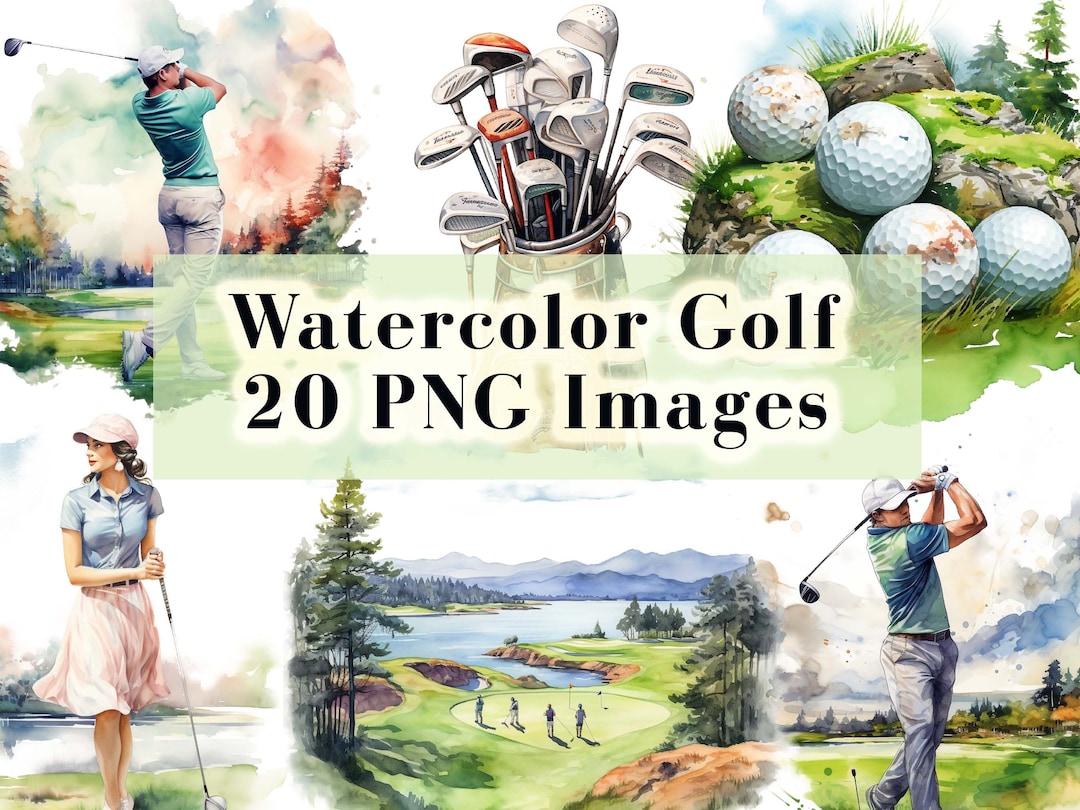 Watercolor Golf Clipart Golf Club PNG Golfer Graphics Golf Ball Clipart ...