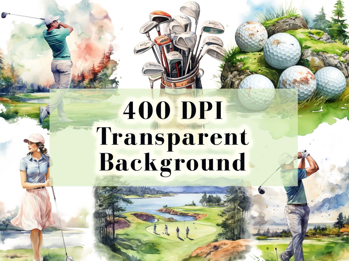 Watercolor Golf Clipart Golf Club PNG Golfer Graphics Golf Ball Clipart ...