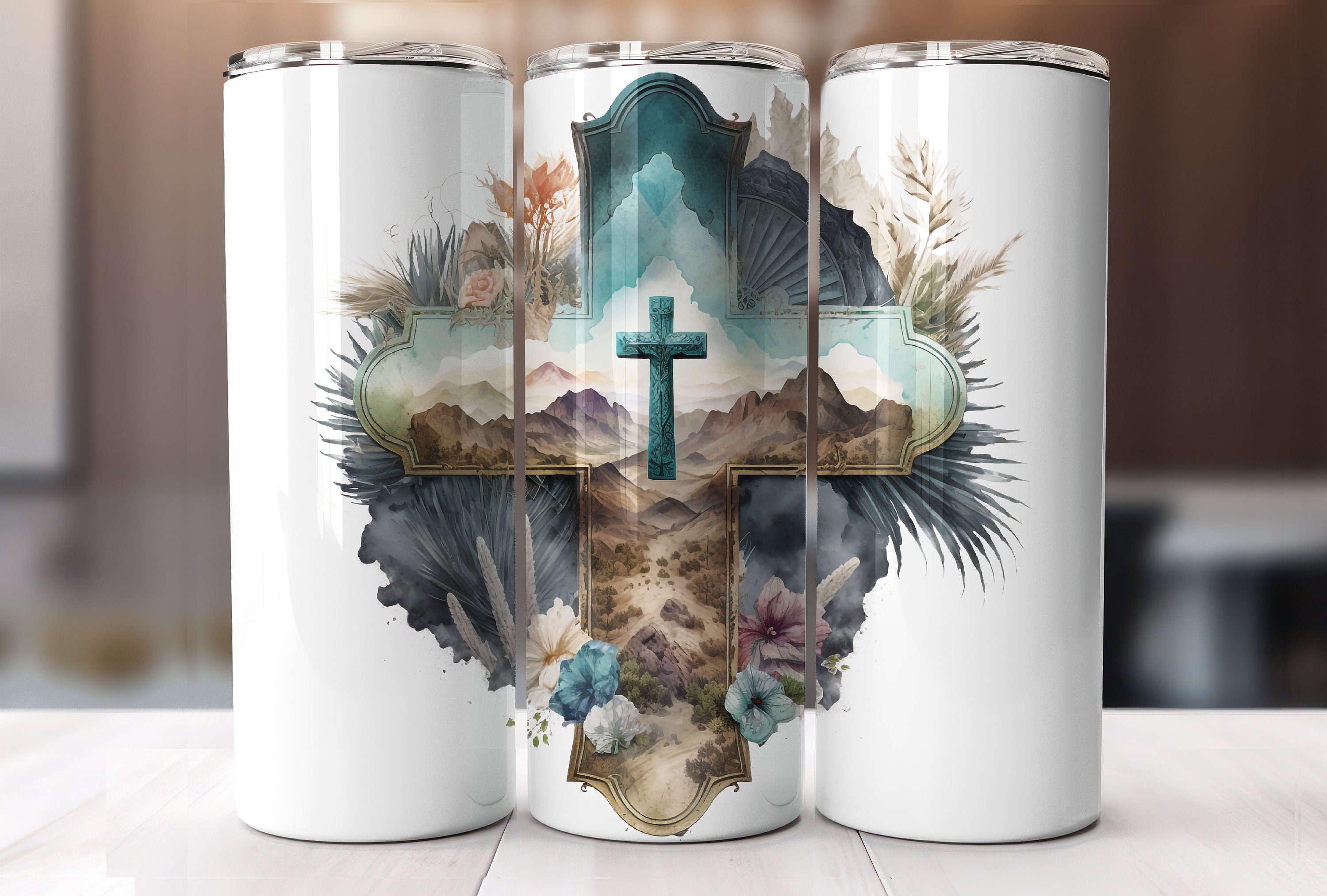 Watercolor Western Christian Clipart Bundle, Western Cross Graphics PNG ...