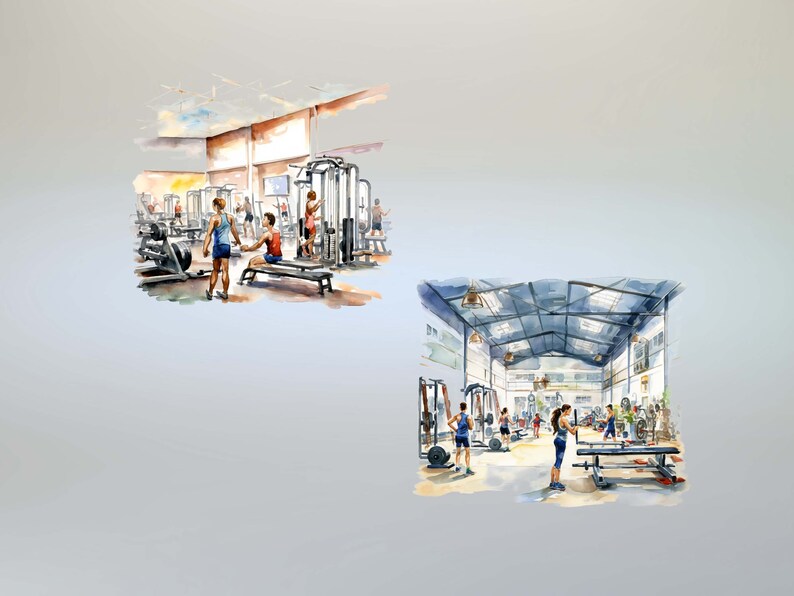 Watercolor Workout PNG Bundle, 20 Fitness Clipart PNG, Sports PNG ...