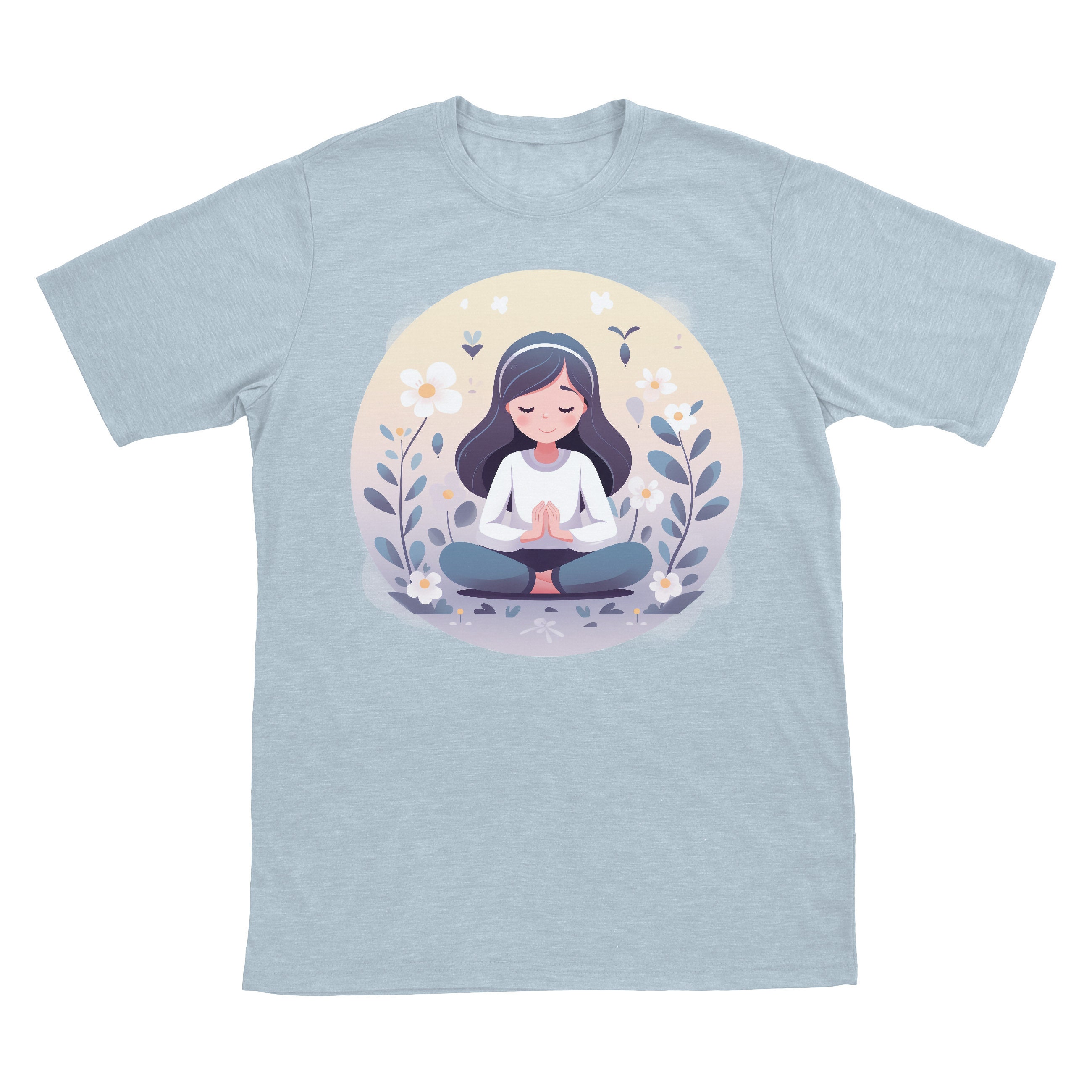 Kawaii Meditation Girls Clipart Bundle, 20 Cute Yoga Clip Art PNG, Self ...