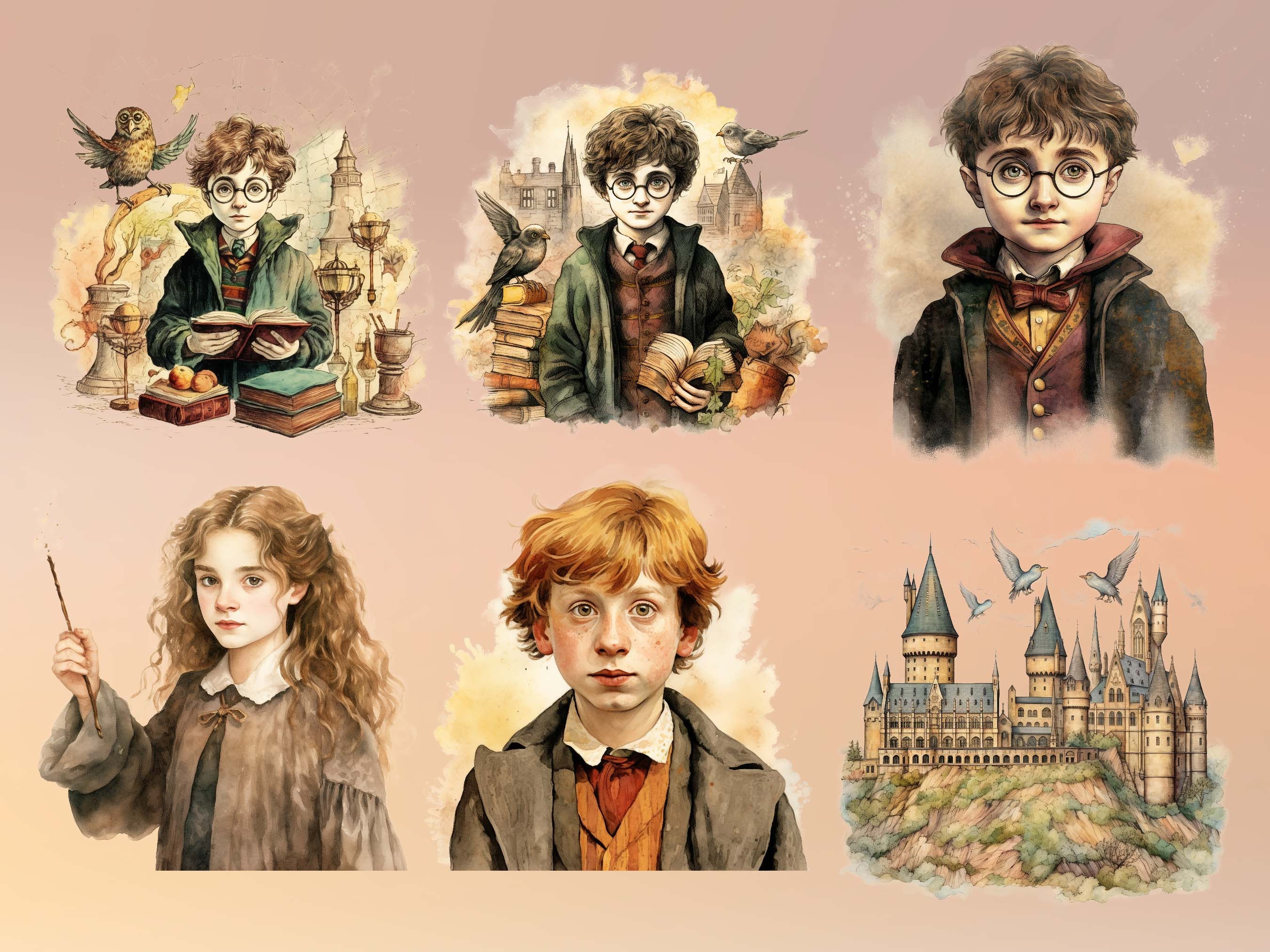 Wizard School Clipart Bundle, Magic School, 20 Witch and Wizard PNG ...