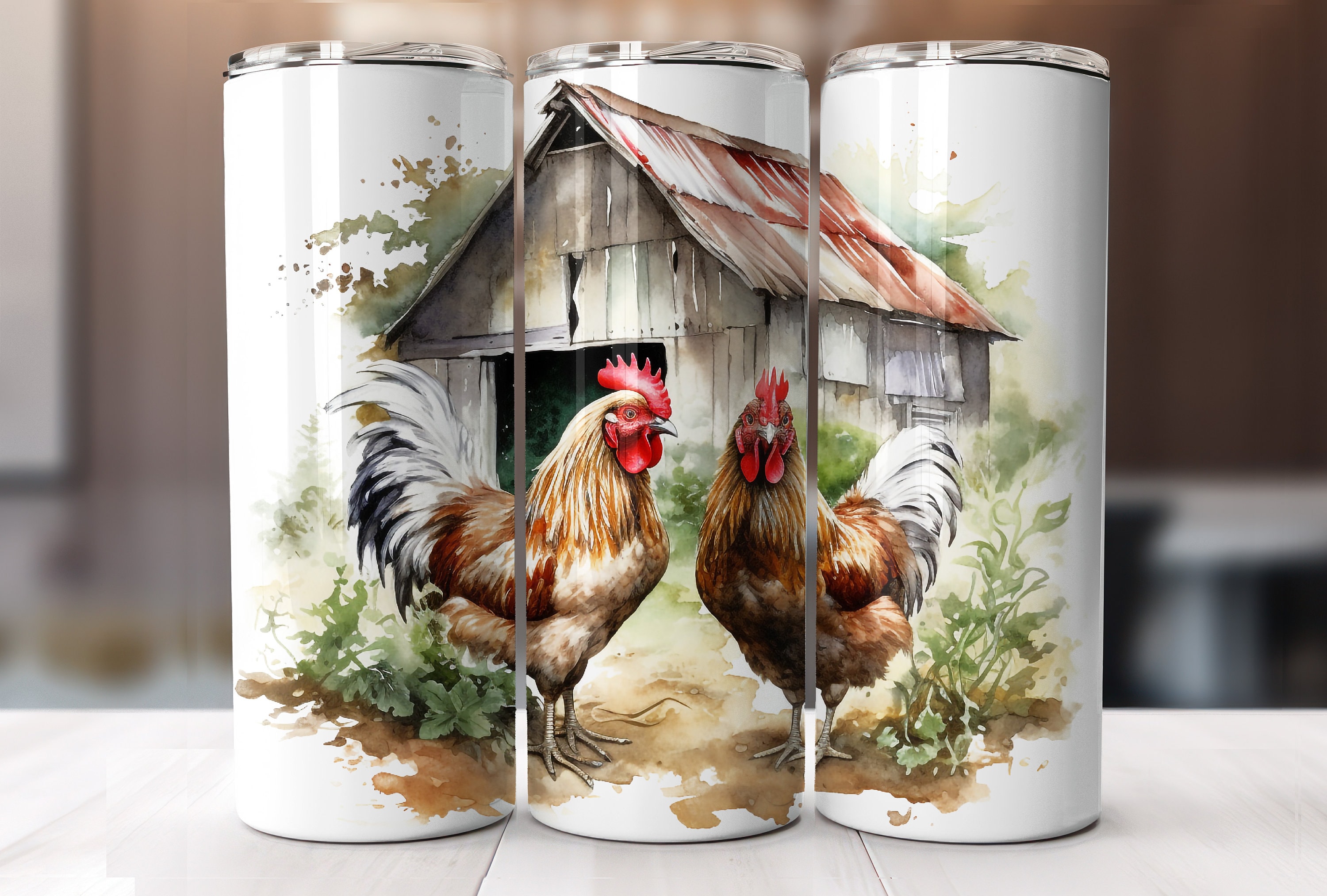 Watercolor Chicken PNG Bundle, Roosters Clipart, 20 High Quality ...