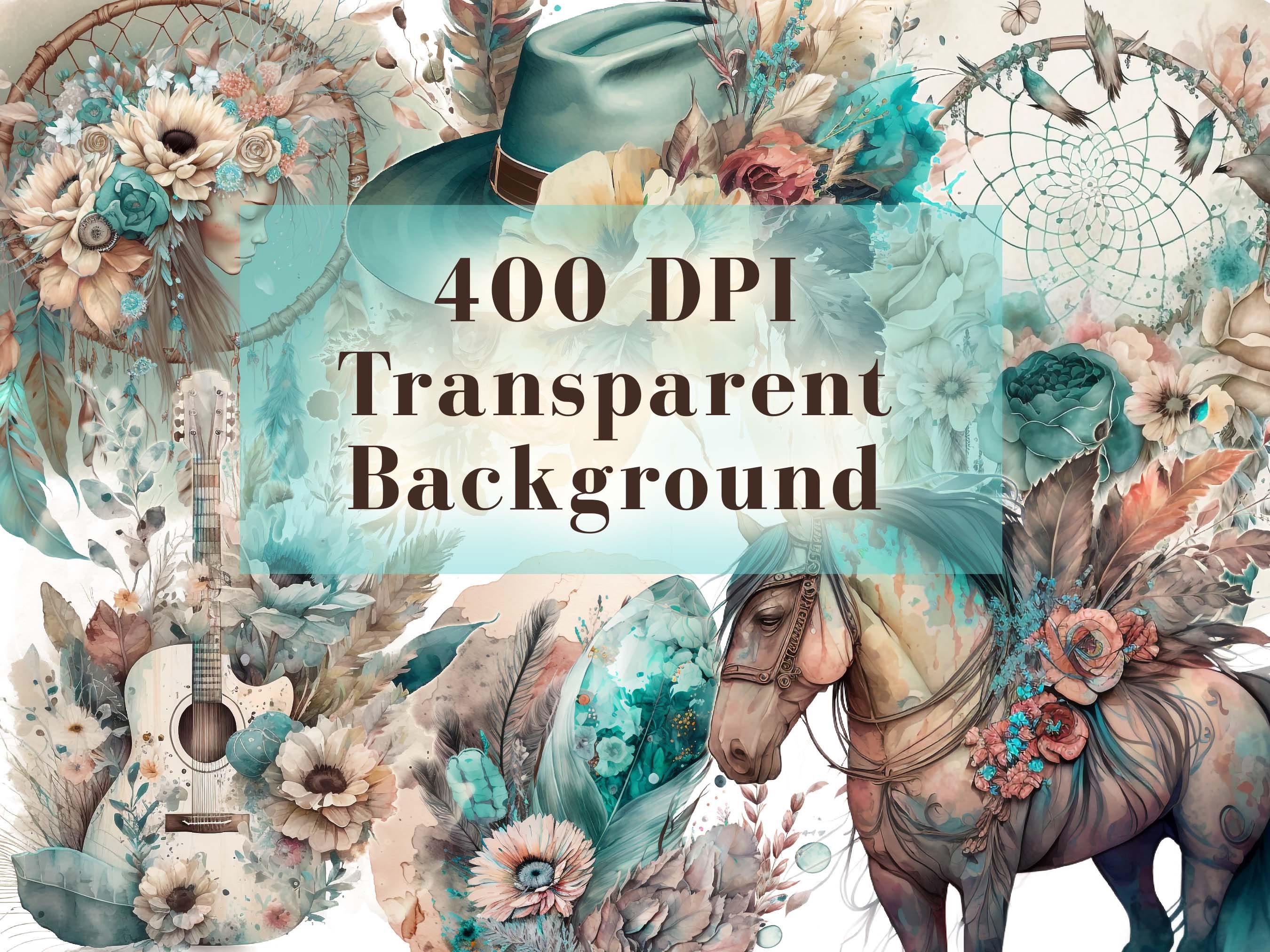 Watercolor Western Boho Clip Art Bundle 20 PNG Graphics - Etsy UK