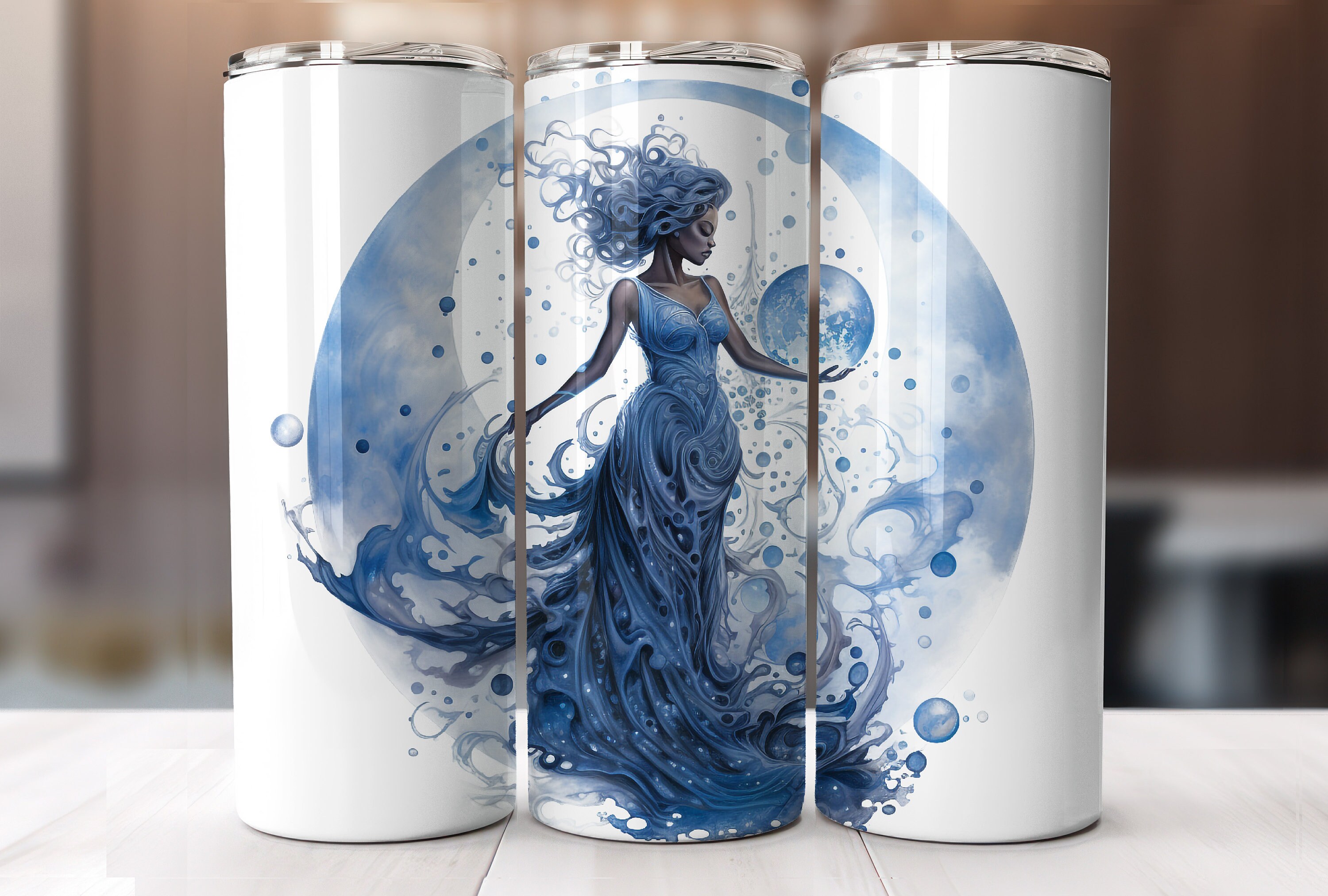 Celestial Clipart, Blue Moon Goddess Clip Art, 20 Fantasy PNG Bundle ...