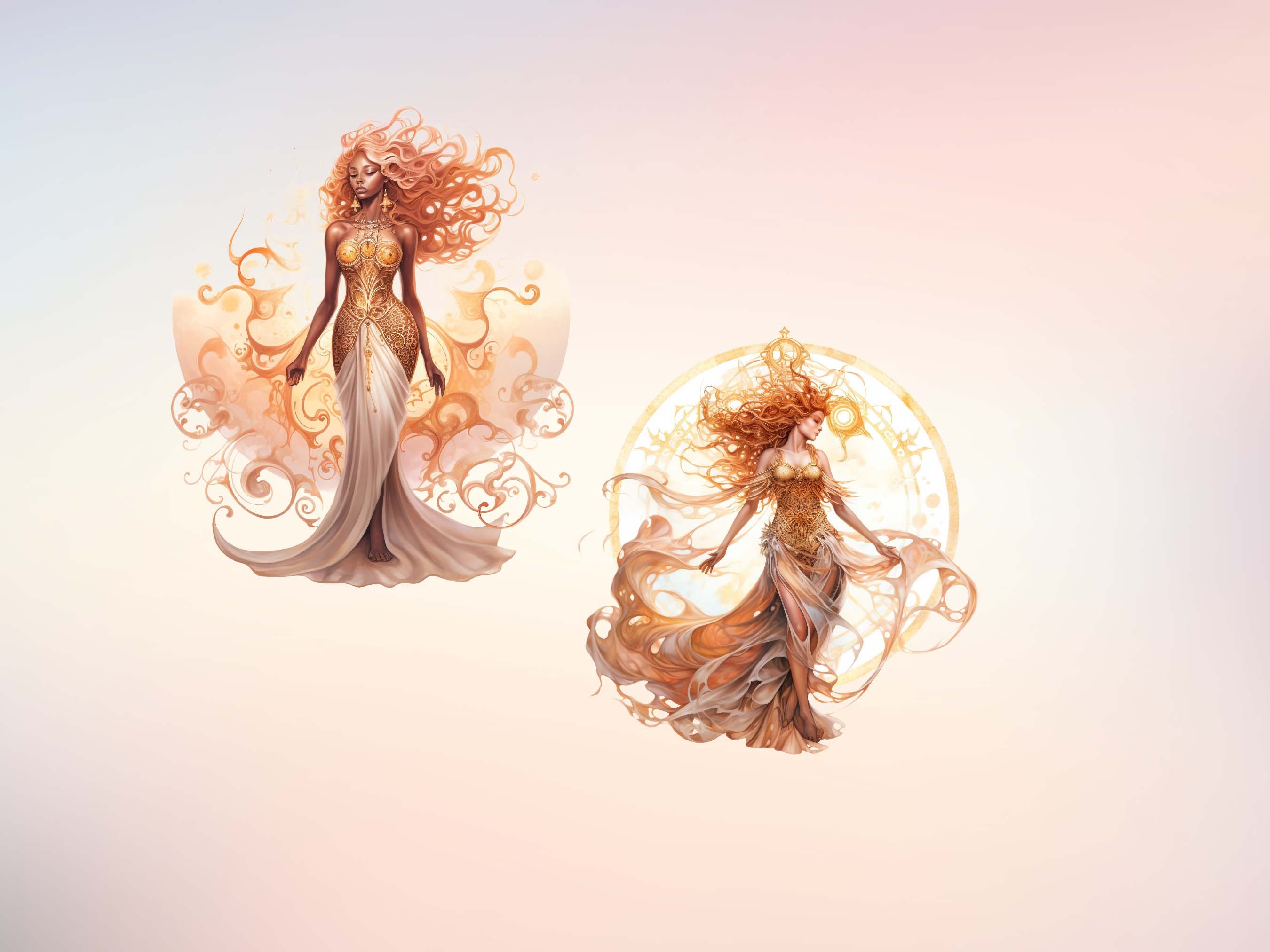 Celestial Clipart, Sun Goddess Clip Art, 20 Fantasy PNG Bundle ...