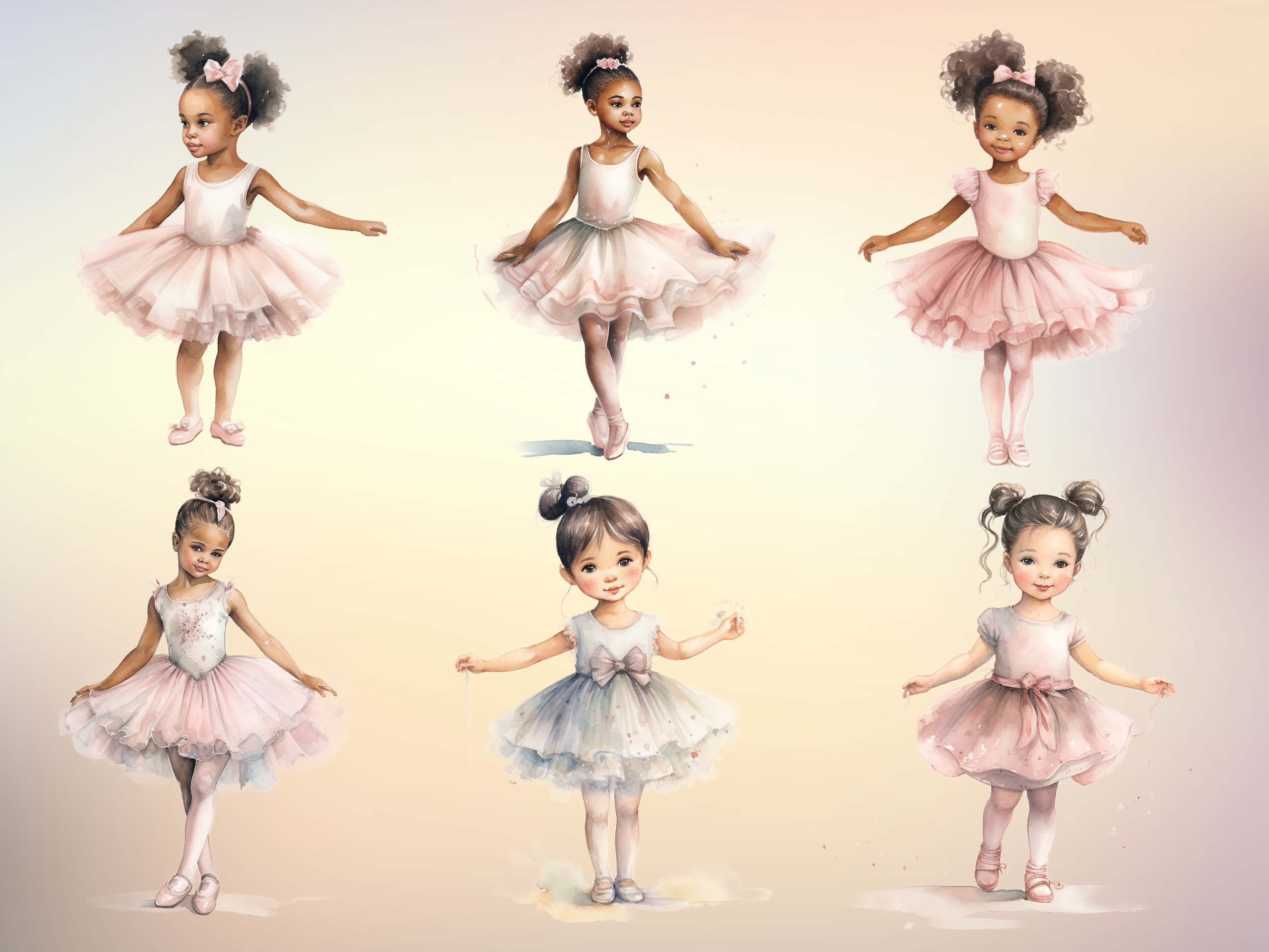 Watercolor Ballerina Clipart Bundle, Pink Ballet Clipart, 20 Ballerina ...