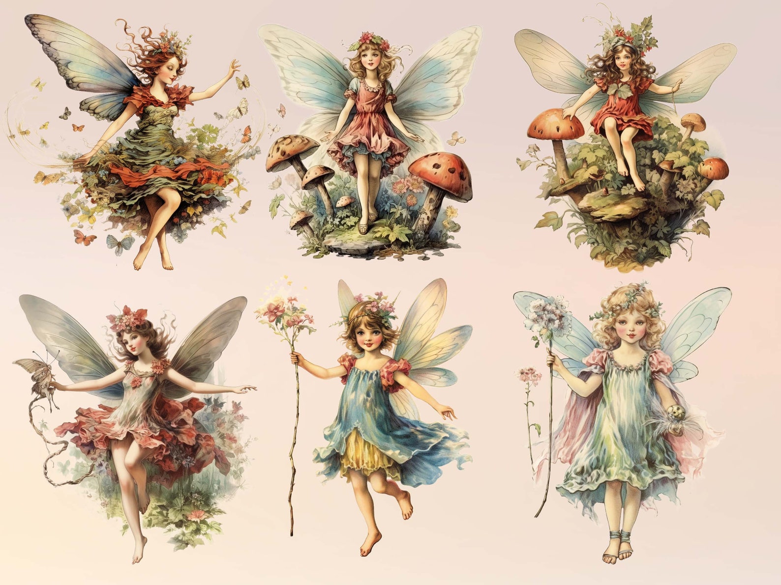 Vintage Fairy Clipart Bundle 20 PNG Graphics, Fantasy Art, Fairy Tale ...