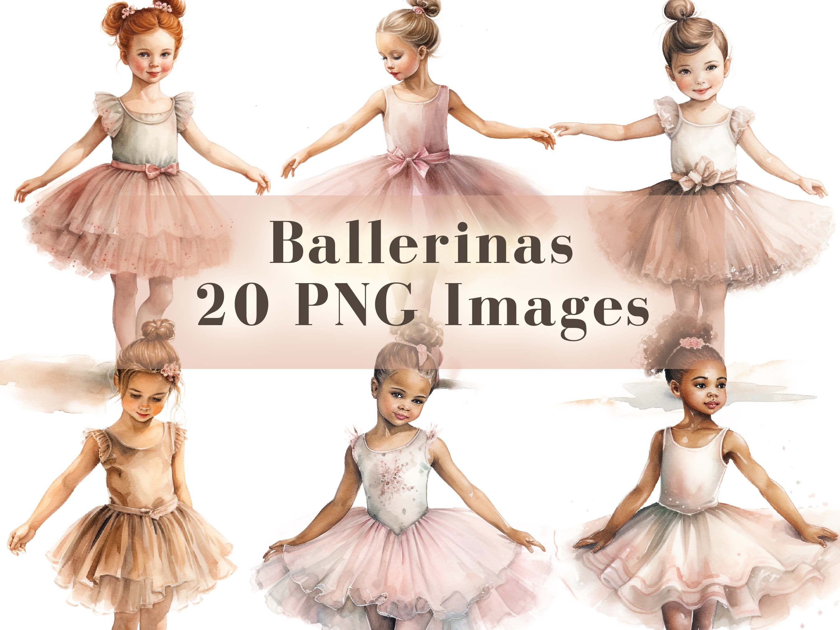 Watercolor Ballerina Clipart Bundle, Pink Ballet Clipart, 20 Ballerina ...