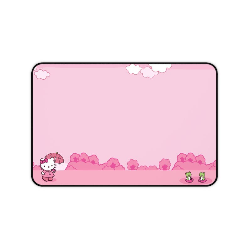 Hello Kitty Mouse Pad | Hello Kitty Pink Umbrella and Frogs | Sanrio ...