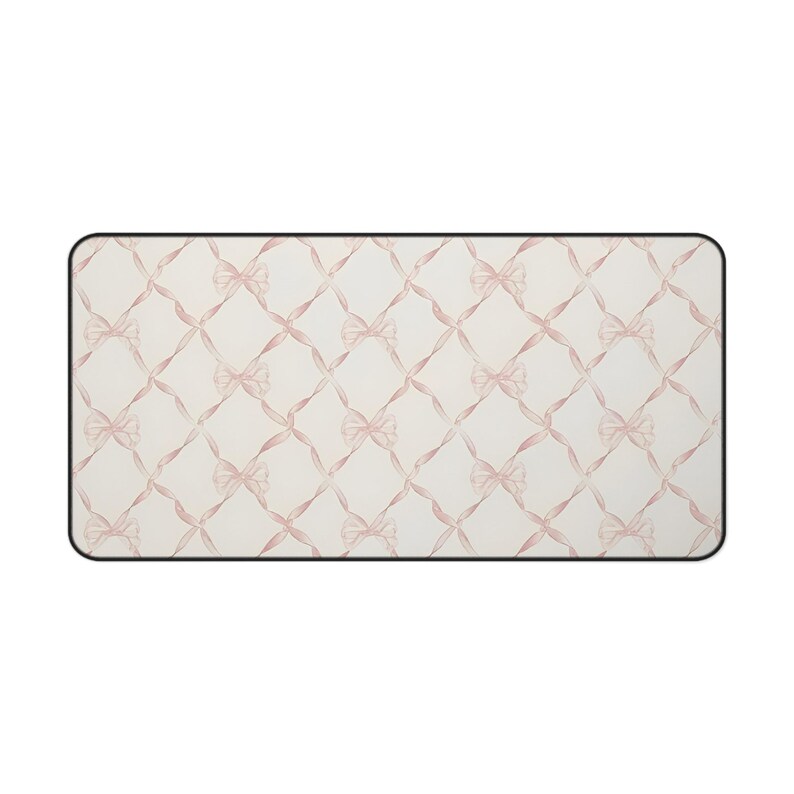 Bow and Ribbon Cute Pattern Mouse Pad Simplistic Minimalist Cute Desk ...