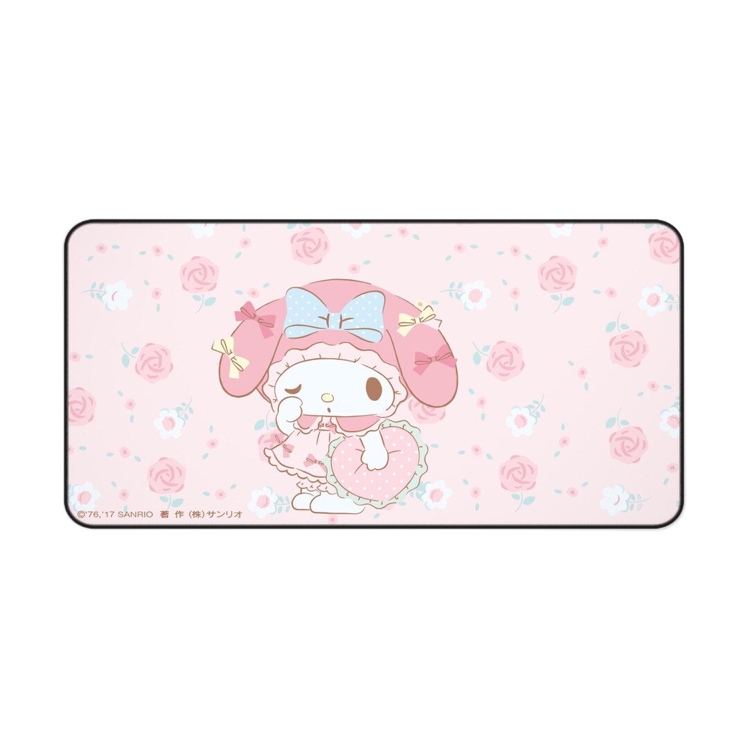 My Melody Mouse Pad | Pink Maid Outfit Flowers Hearts Roses | Sanrio ...