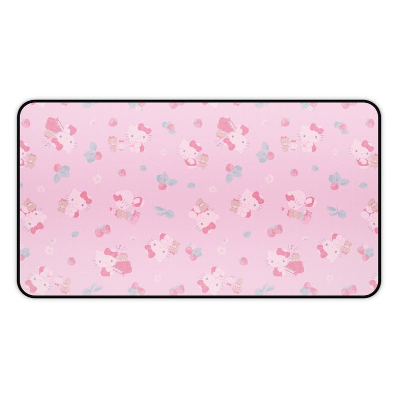 Hello Kitty Mouse Pad | Hello Kitty Pink Hash Design | Sanrio Desk Mat Gaming Setup | Coquette ...