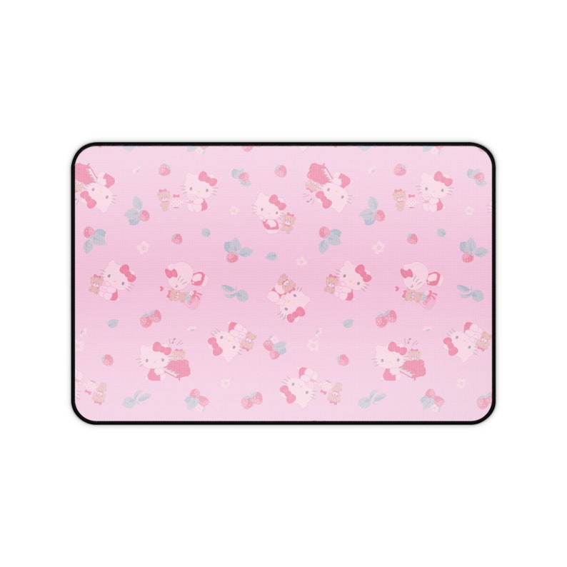 Hello Kitty Mouse Pad Hello Kitty Pink Hash Design Sanrio Desk Mat ...