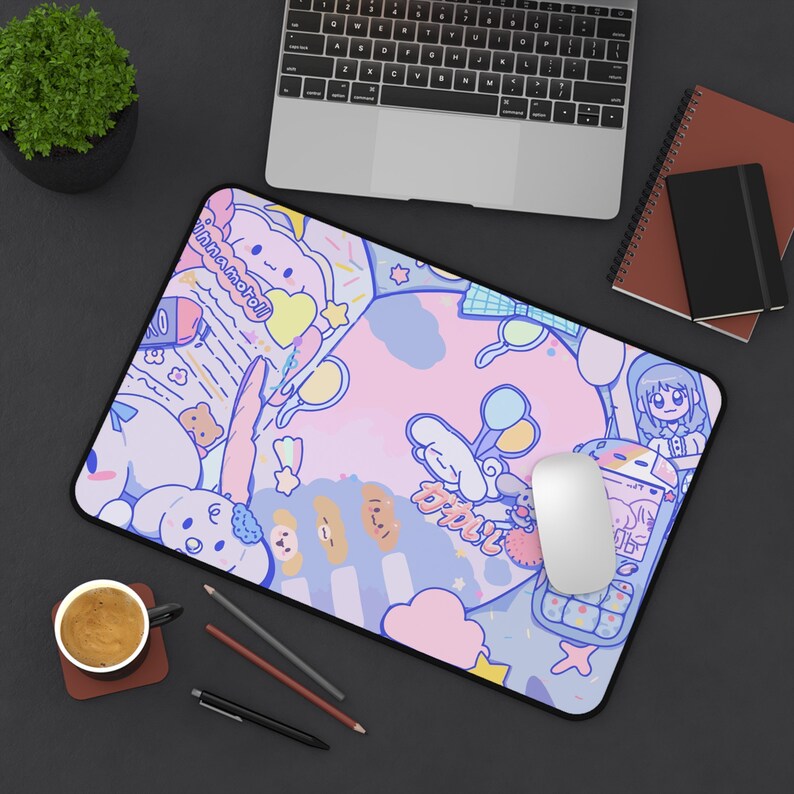 Sanrio Mouse Pad Cinnamoroll Blue Themed Punk Design Sanrio Desk Mat ...
