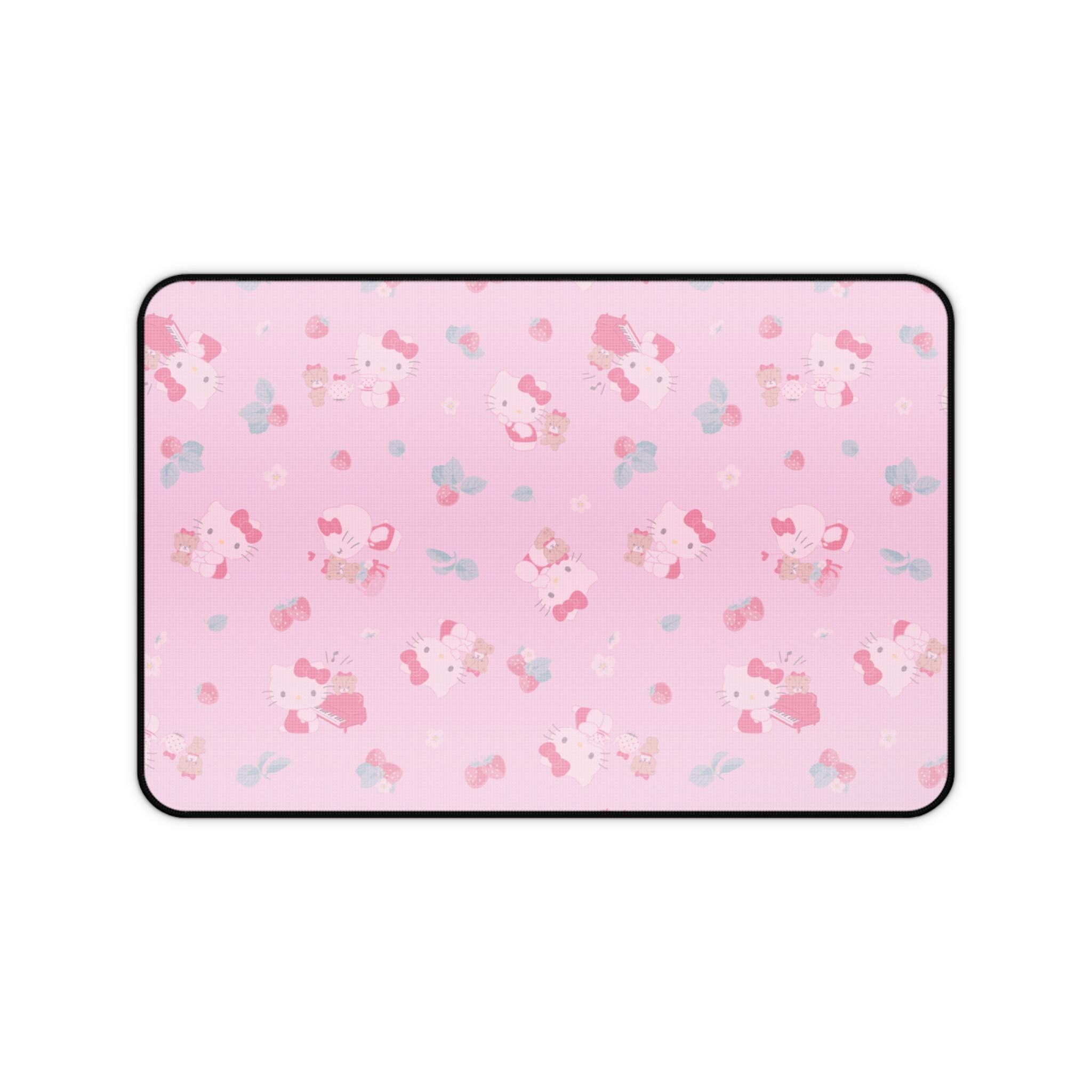 Hello Kitty Mouse Pad | Hello Kitty Pink Hash Design | Sanrio Desk Mat ...