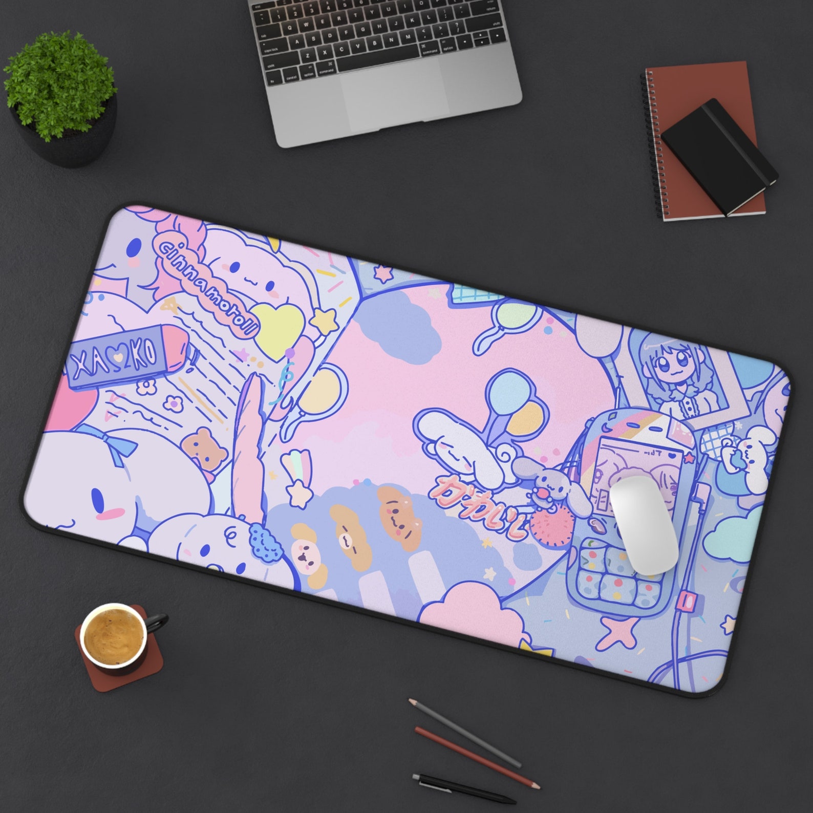Sanrio Mouse Pad Cinnamoroll Blue Themed Punk Design Sanrio Desk Mat ...