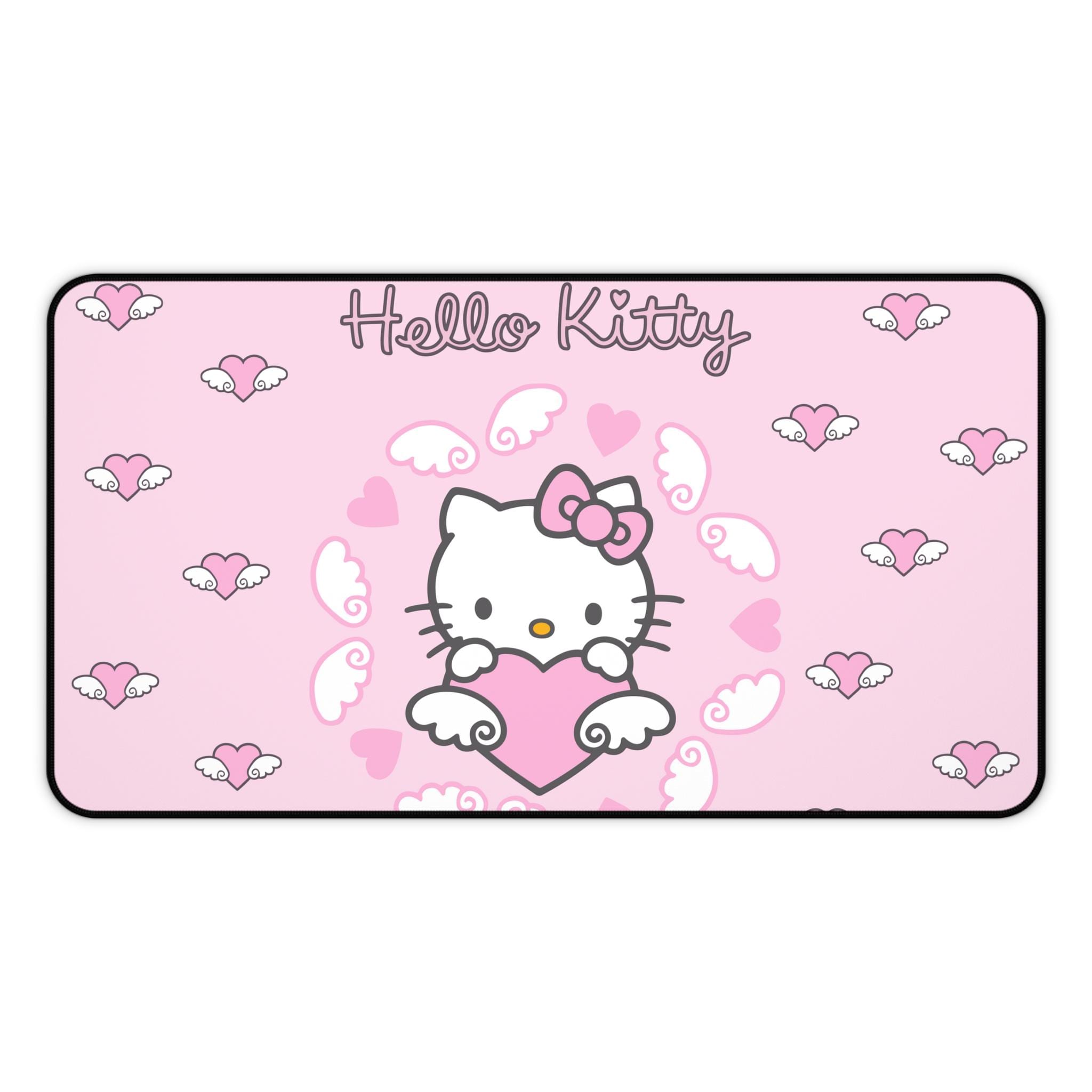 Hello Kitty Mouse Pad | Hello Kitty Pink Hearts and Wings | Sanrio Desk ...