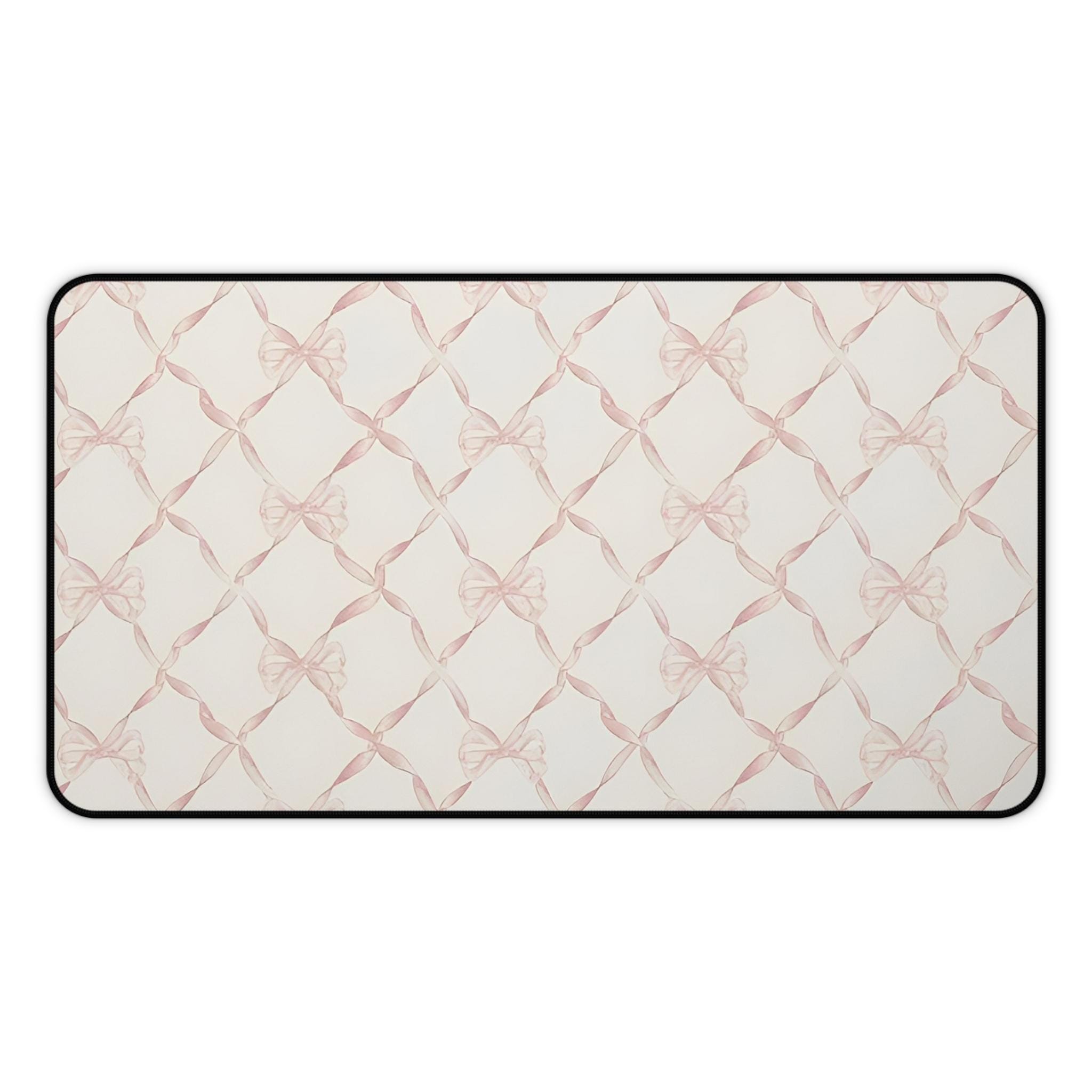 Bow and Ribbon Cute Pattern Mouse Pad Simplistic Minimalist Cute Desk ...
