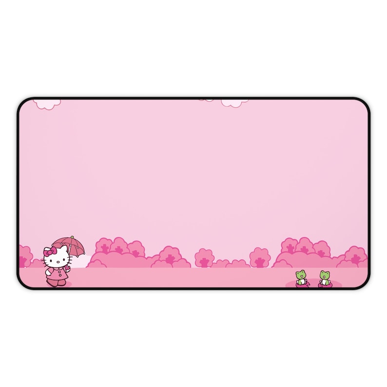 Hello Kitty Mouse Pad | Hello Kitty Pink Umbrella and Frogs | Sanrio ...