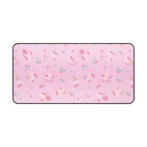 Hello Kitty Mouse Pad Hello Kitty Pink Hash Design Sanrio Desk Mat ...