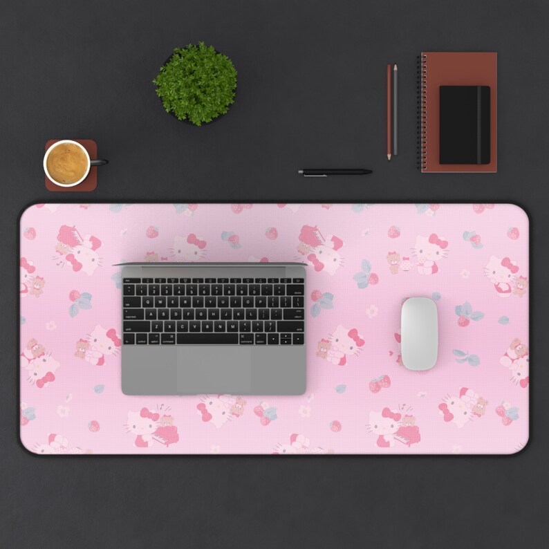 Hello Kitty Mouse Pad Hello Kitty Pink Hash Design Sanrio Desk Mat ...