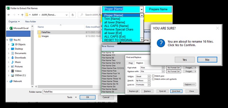 Renamer V10 Excel Vba Tool For Mass File Renaming Organize Files Fast Tool And Vba Access Etsy