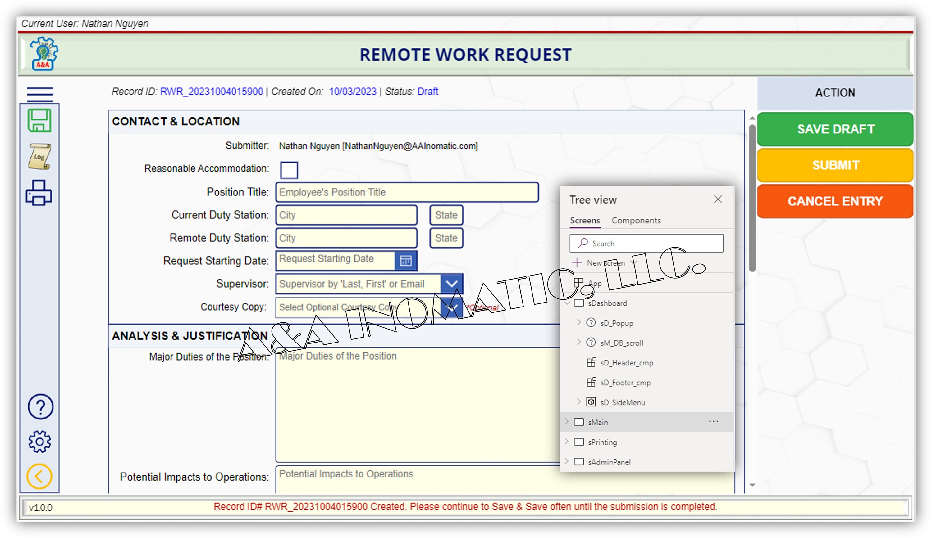 Complete Powerapps Canvas Template - Sample: Remote Work Request Form ...