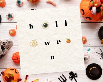 Cute Halloween Pumpkin Card, Printable Halloween Card, Happy Halloween ...